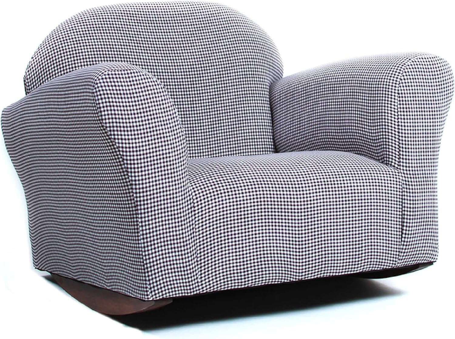 Gingham Rocking Chair for Kids – Soft Microsuede Upholstery, Sturdy ...