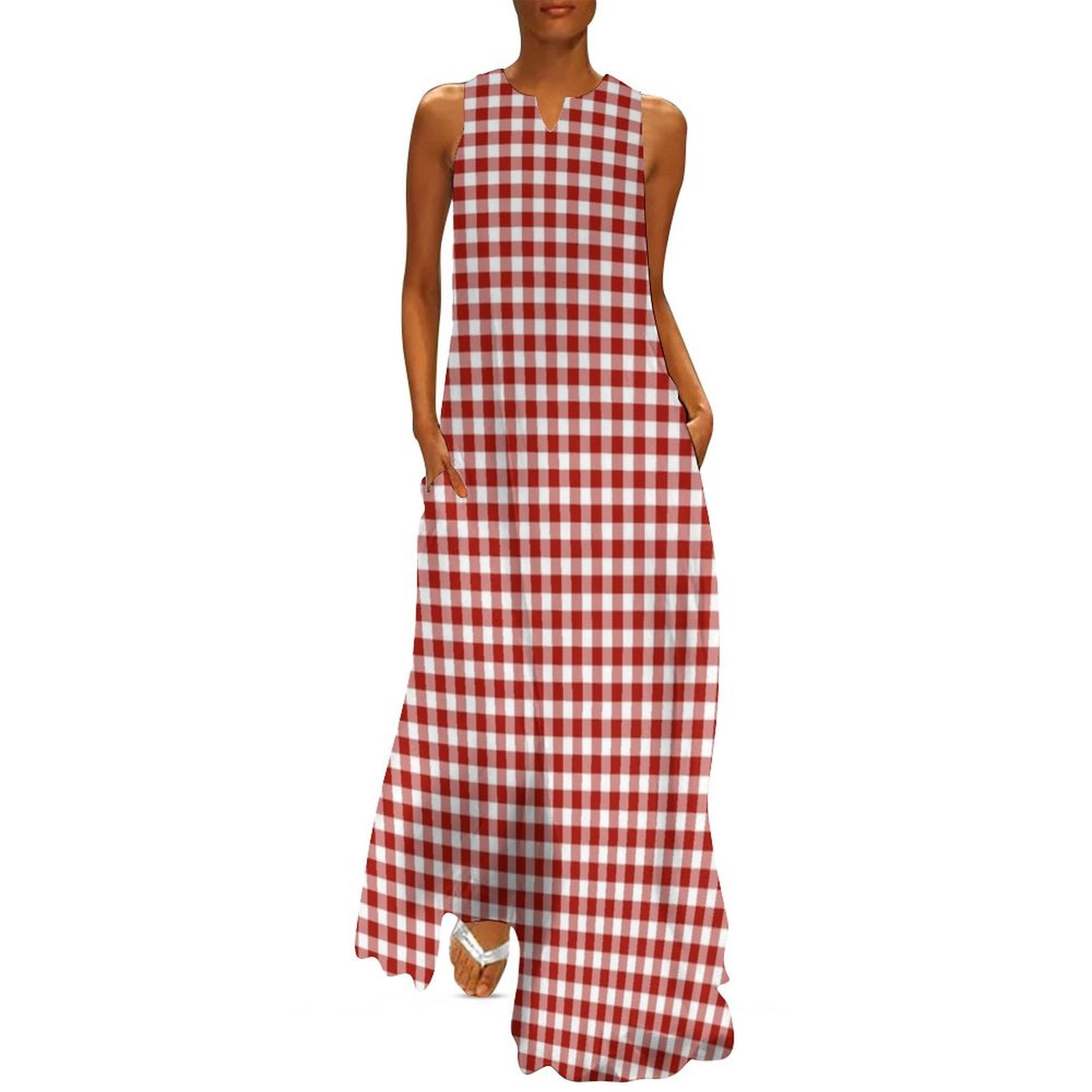 Gingham Style (pattern) Long Dress elegant chic wedding evening dresses ...