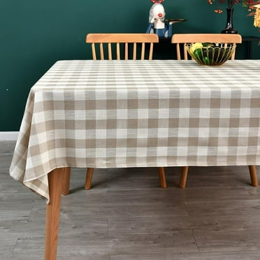 Stitching Tassel Rectangular Tablecloth Heavy Weight Cotton Linen Table ...
