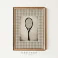 Gingham Tennis Racket Wall Art Vintage Sports Decor Antique Tennis ...