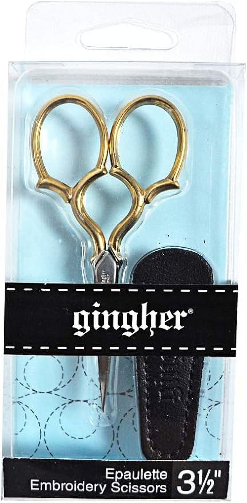 Gingher 1005279 Epaulette Embroidery Scissors 3.5-W/Leather Sheath ...