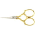 Gingher Epaulette Embroidery Scissors, Gold-Plated Handles, 3½ Inches ...