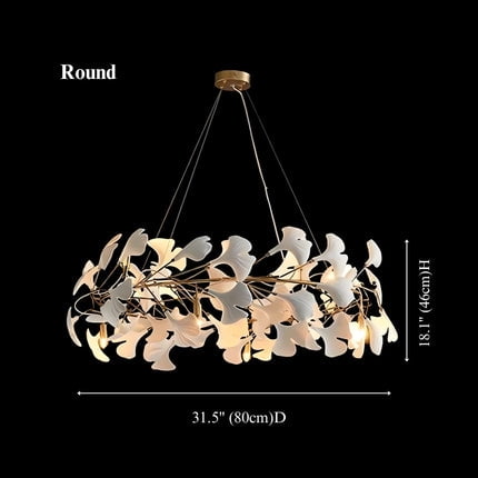 Gingko Ceramic Tree Petal Chandelier Modern Brass & Acrylic Light ...