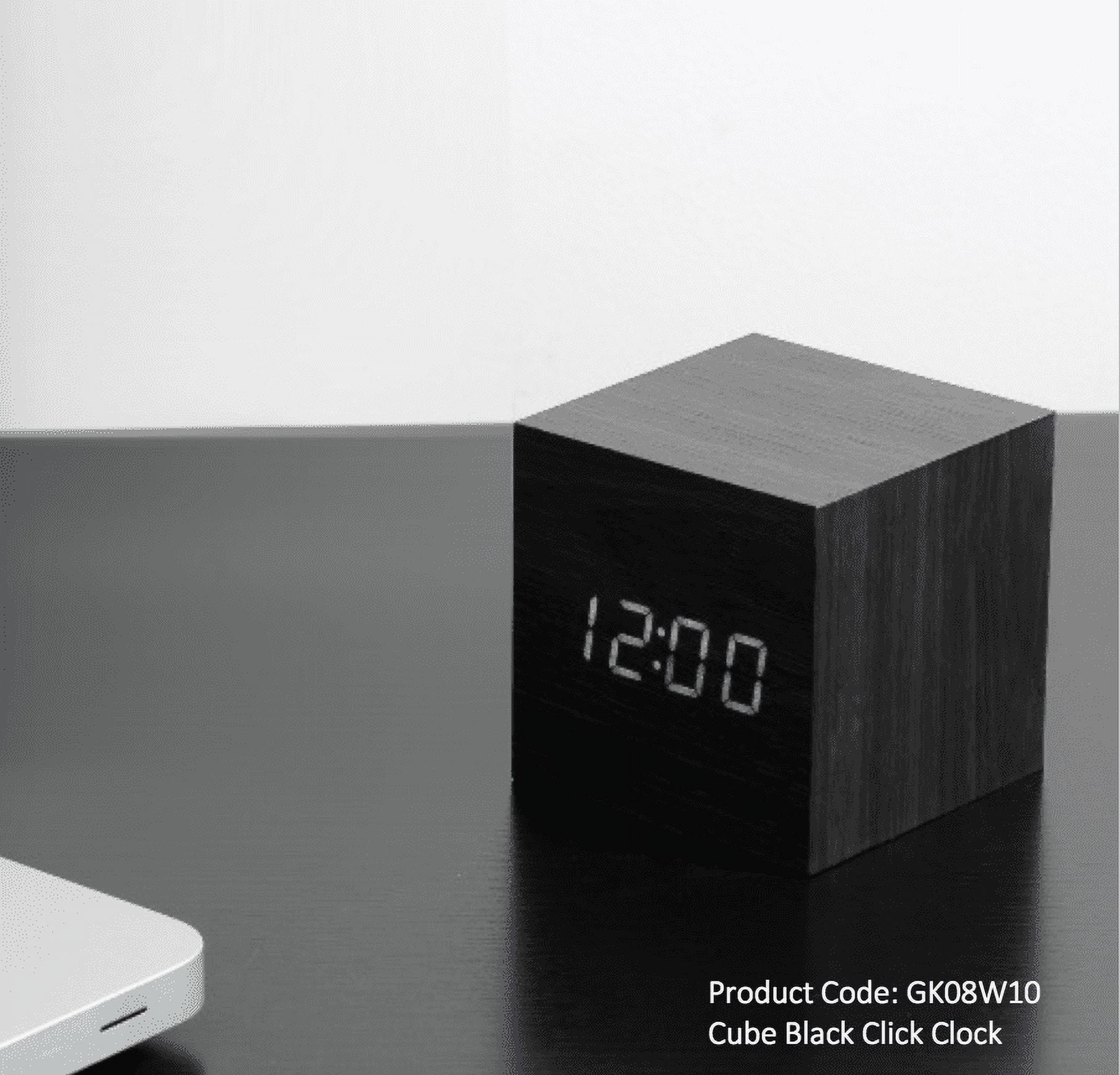 Gingko Cube Click Clock 3" x 3" Soft LED Display Time/Date/Temp ...