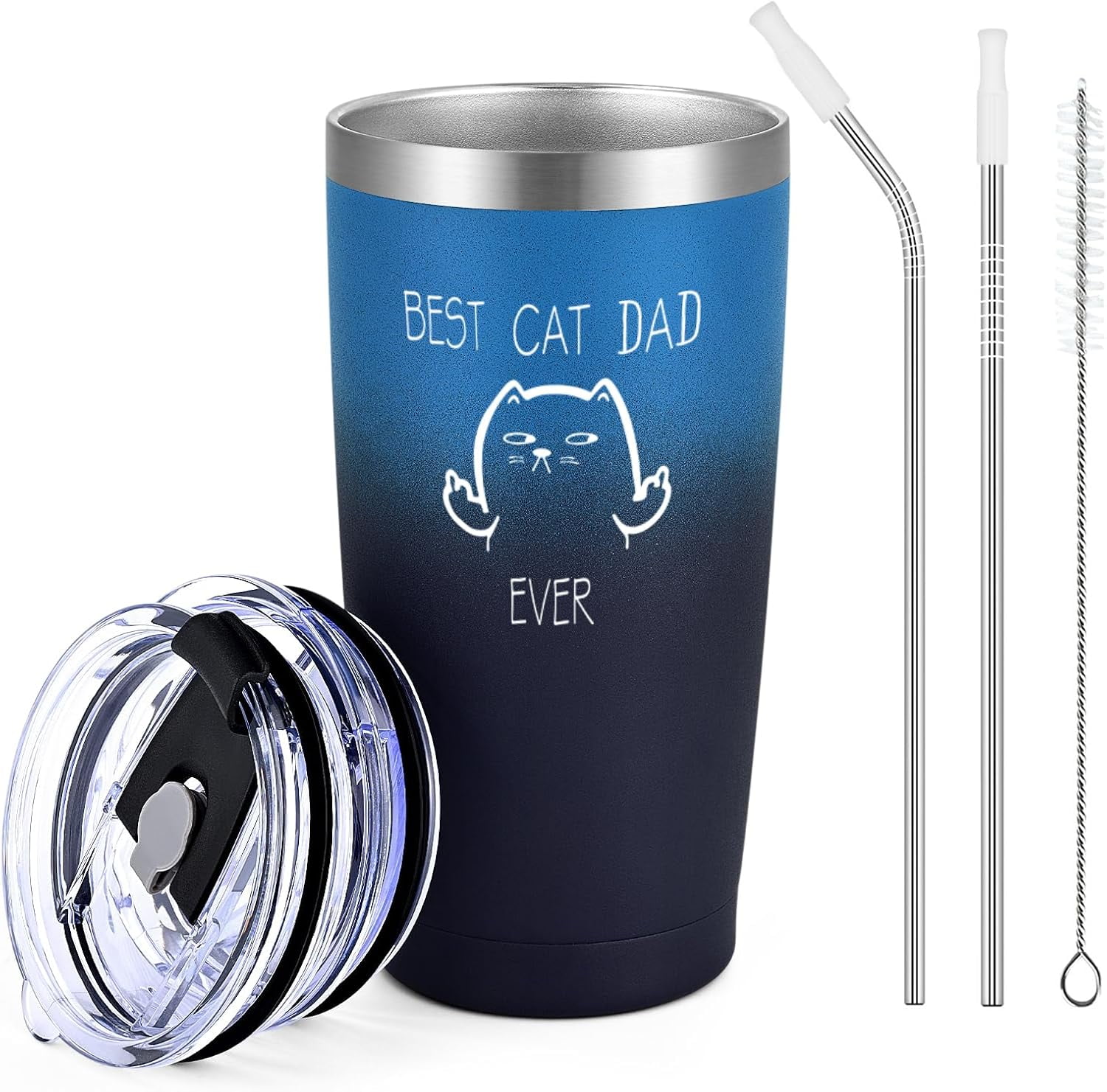 Gingprous Best Cat Dad Ever 20oz Stainless Steel Travel Insulated ...