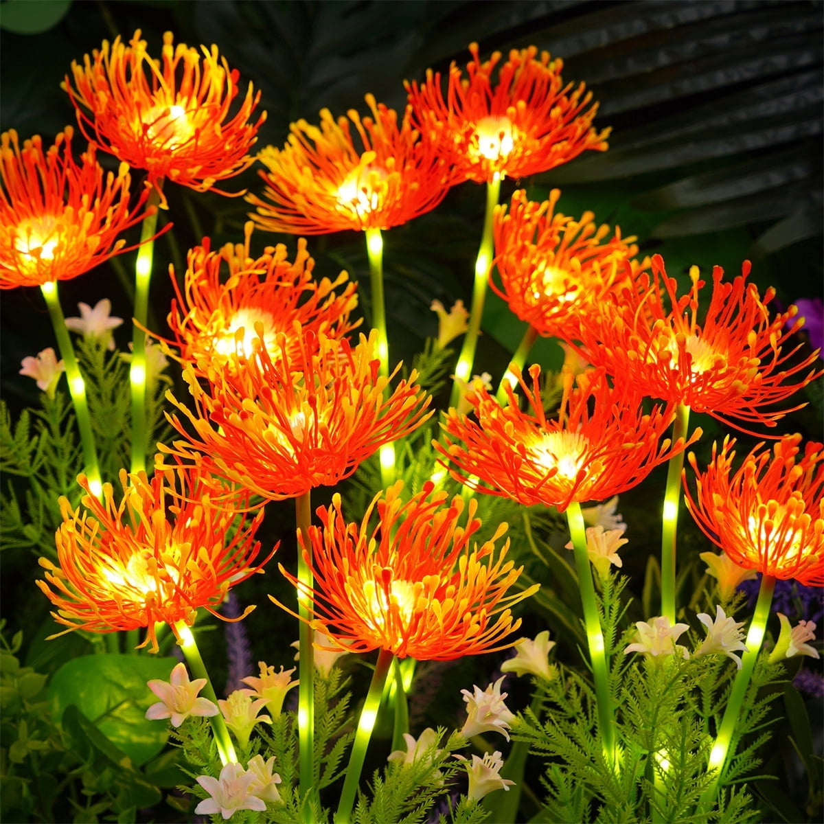 Gingprous 1 PC Red Flowers Garden Solar Lights Outdoor Decorative Solar ...