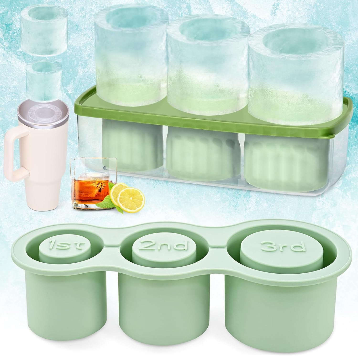 Gingprous Silicone Ice Cube Tray for Stanley Cup, Ice Cube Maker for 20 ... Gingprous Silicone Ice Cube Tray for Stanley Cup, Ice Cube Maker for 20 ...