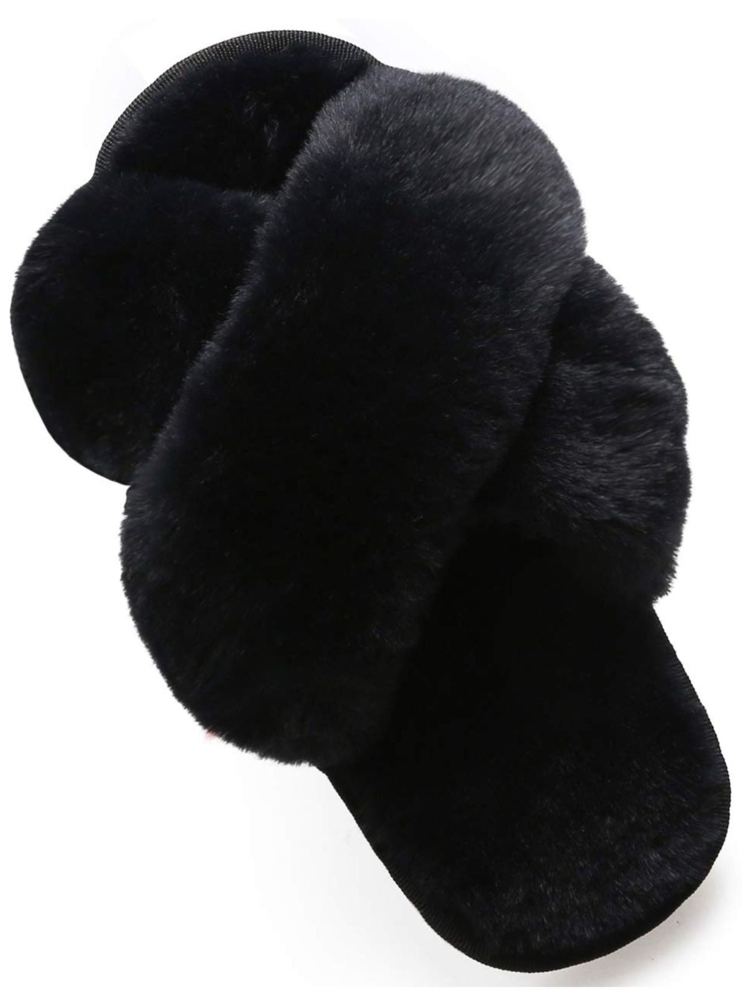 Ginsiom Girls Fuzzy Slippers, Faux Fur Fluffy Open Toe, Anti-Slip Plush ...