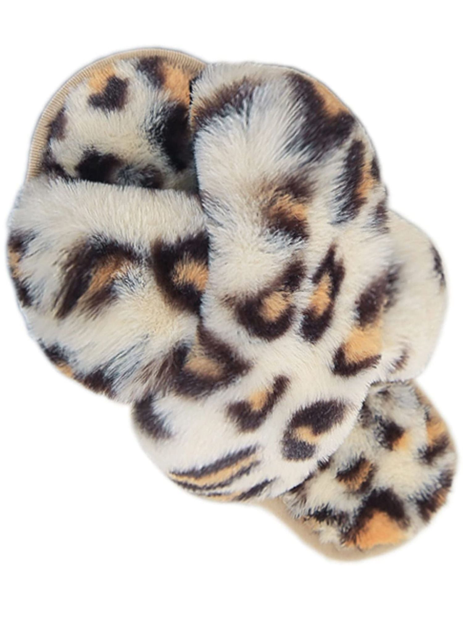 Ginisom Girls Fuzzy Slippers Kids Open Toe Cross Band Fluffy House ...