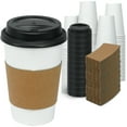 Ginkgo Disposable 16oz To-Go Coffee Cups (100 Pack) with Lids and ...