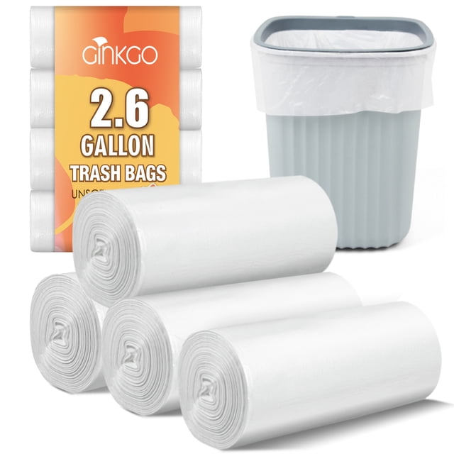Ginkgo 220 Count Small Trash Bags 2.6 Gallon Mini Garbage Bags for ...