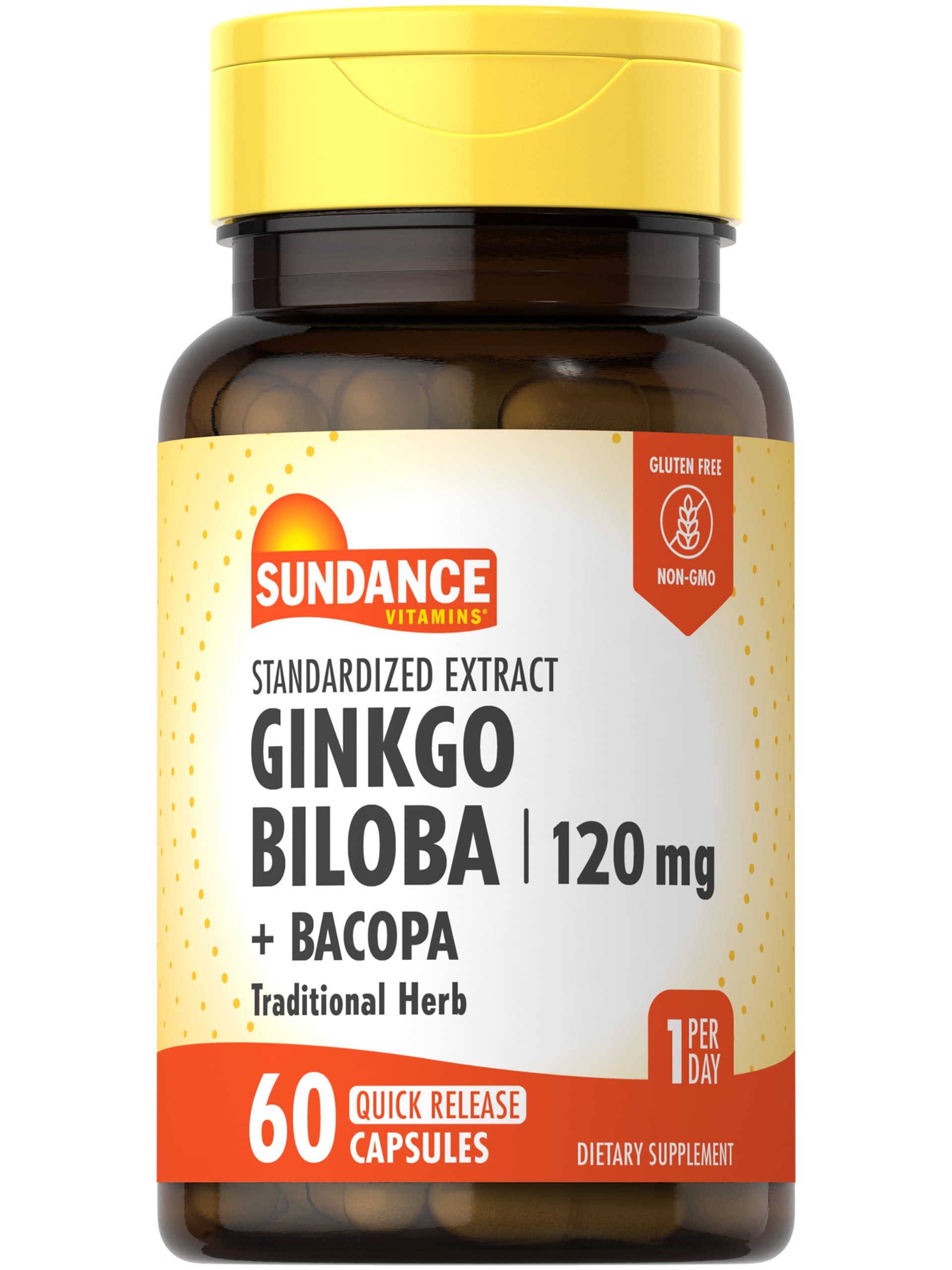 Ginkgo Biloba 120mg | 60 Capsules | Standardized Extract with Bacopa ...