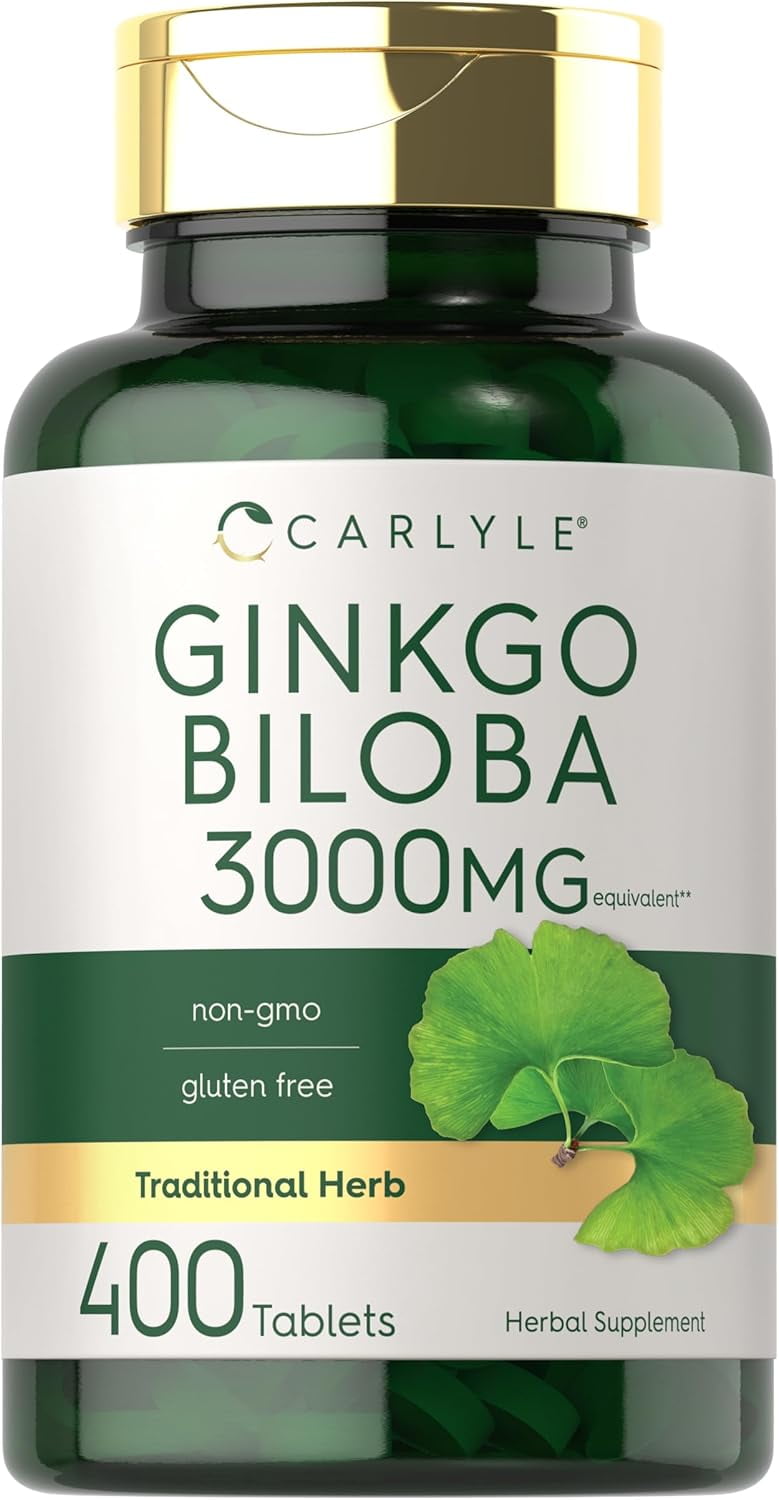 Carlyle Ginkgo Biloba 3000mg Vegetarian Supplement 400 Tablets, Herbal ...