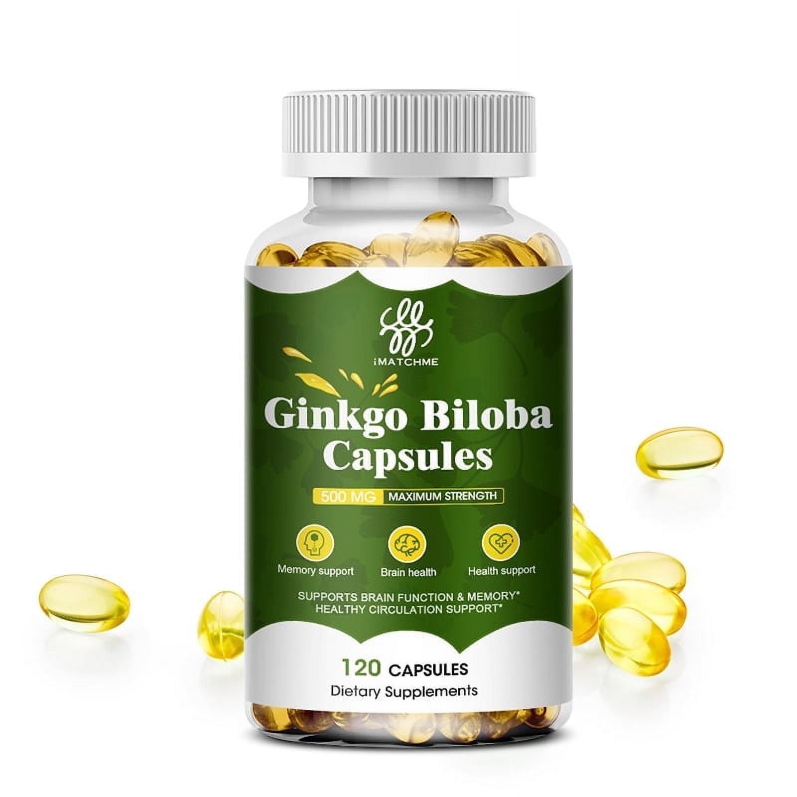 Ginkgo Biloba Capsules Max Strength 500mg | Supports Brain Function ...