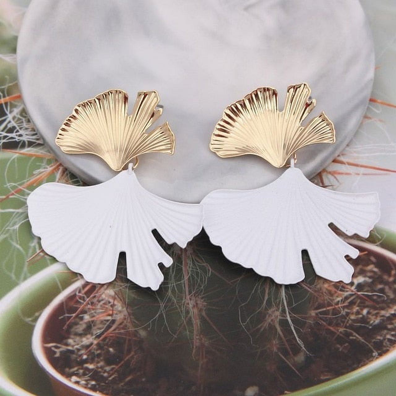 Ginkgo Biloba Leaf Drop Earrings, Gold Plated and in 7 Colors - Walmart.com