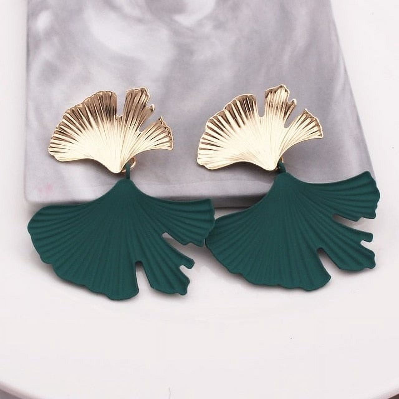 Ginkgo Biloba Leaf Drop Earrings, Gold Plated and in 7 Colors - Walmart.com