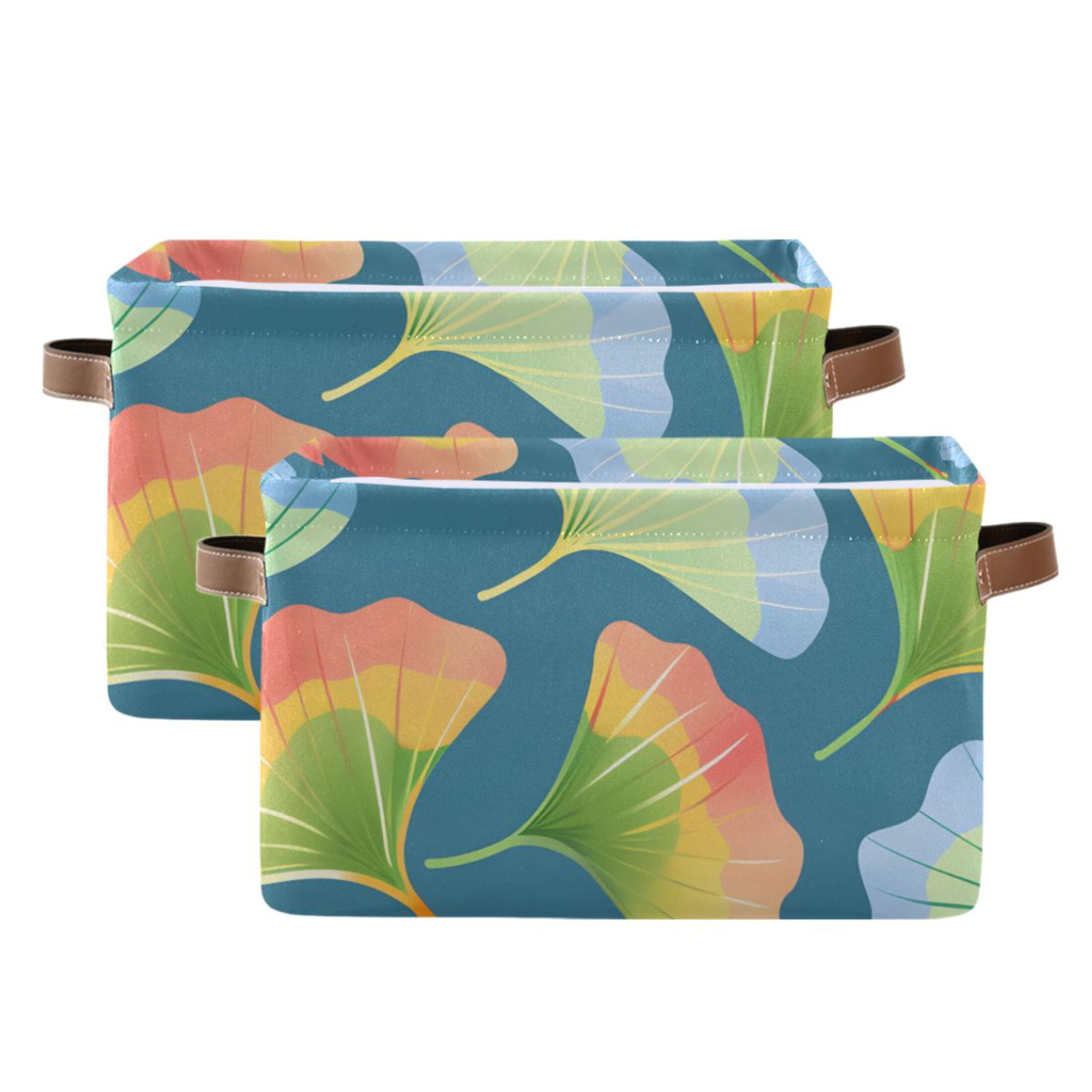 Ginkgo Biloba Leaves Storage Basket Large Foldable Storage Bin Laundry ...