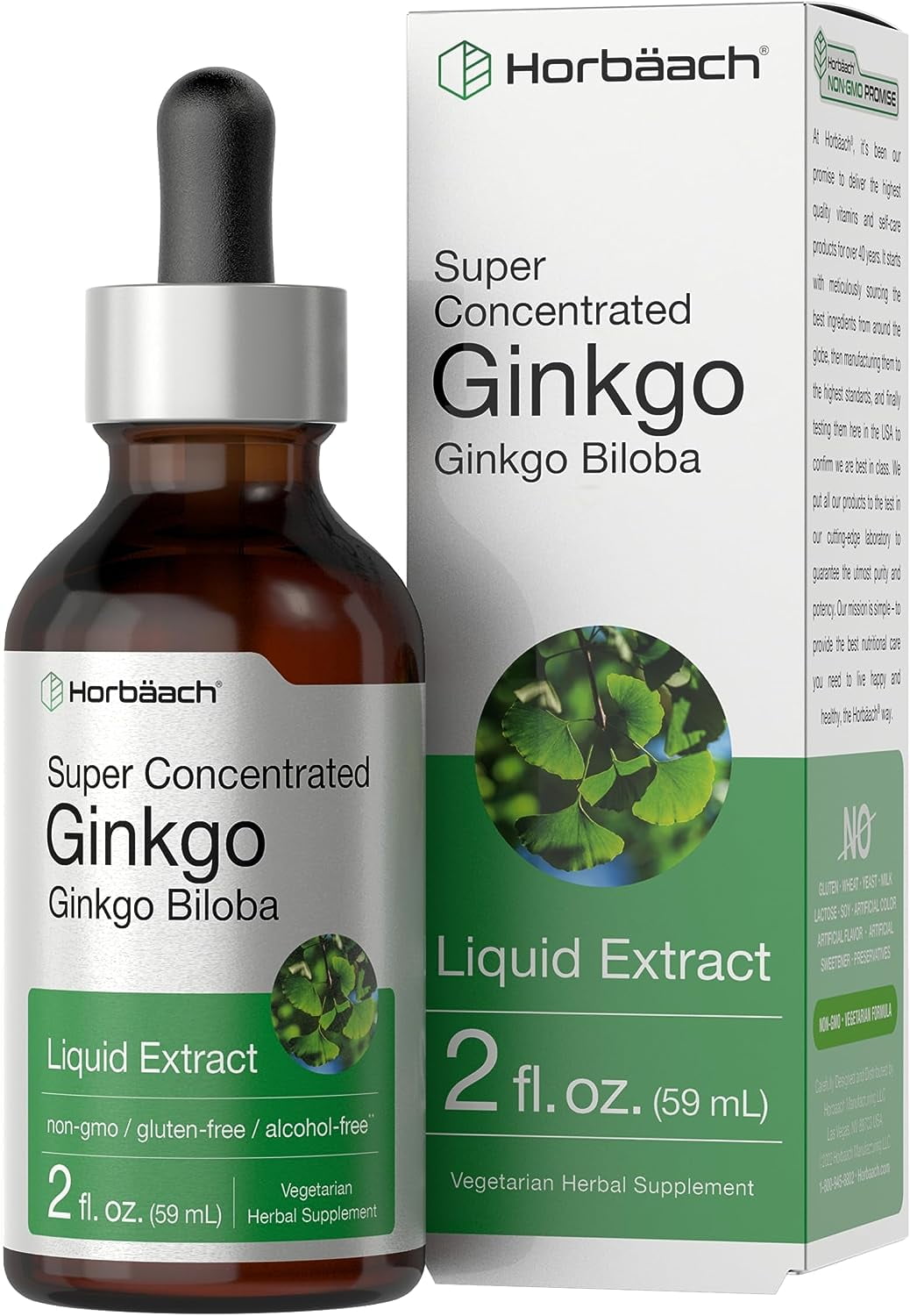 Horbaach Ginkgo Biloba Liquid Extract 2 fl oz Vegetarian - Walmart.com