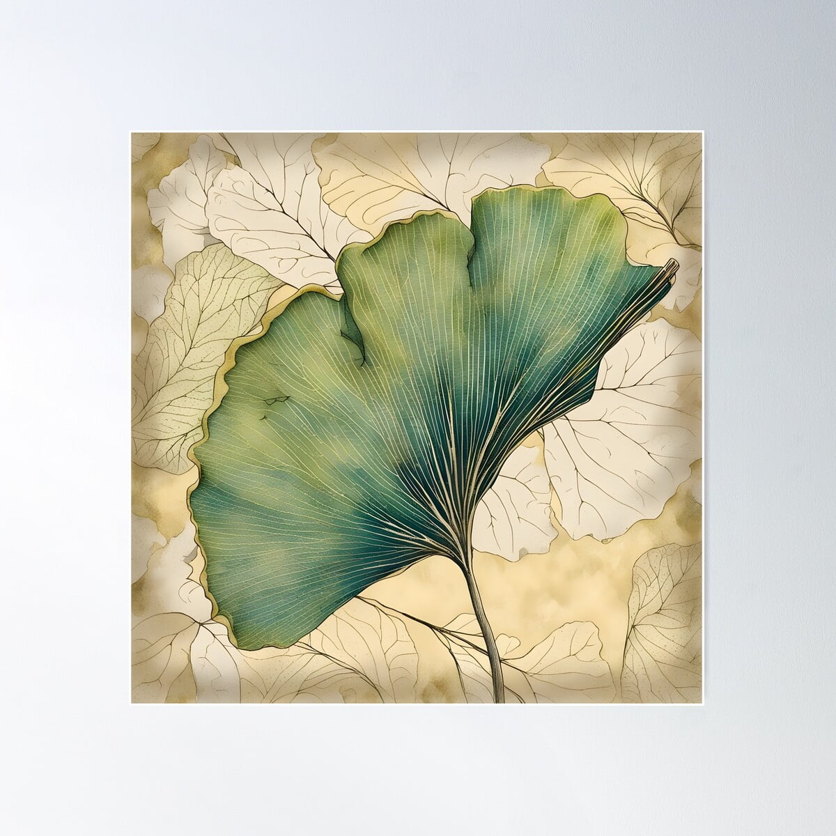 Ginkgo Grace: The Leaf Of Longevity Poster Wall Art, Modern Wall Decor ...