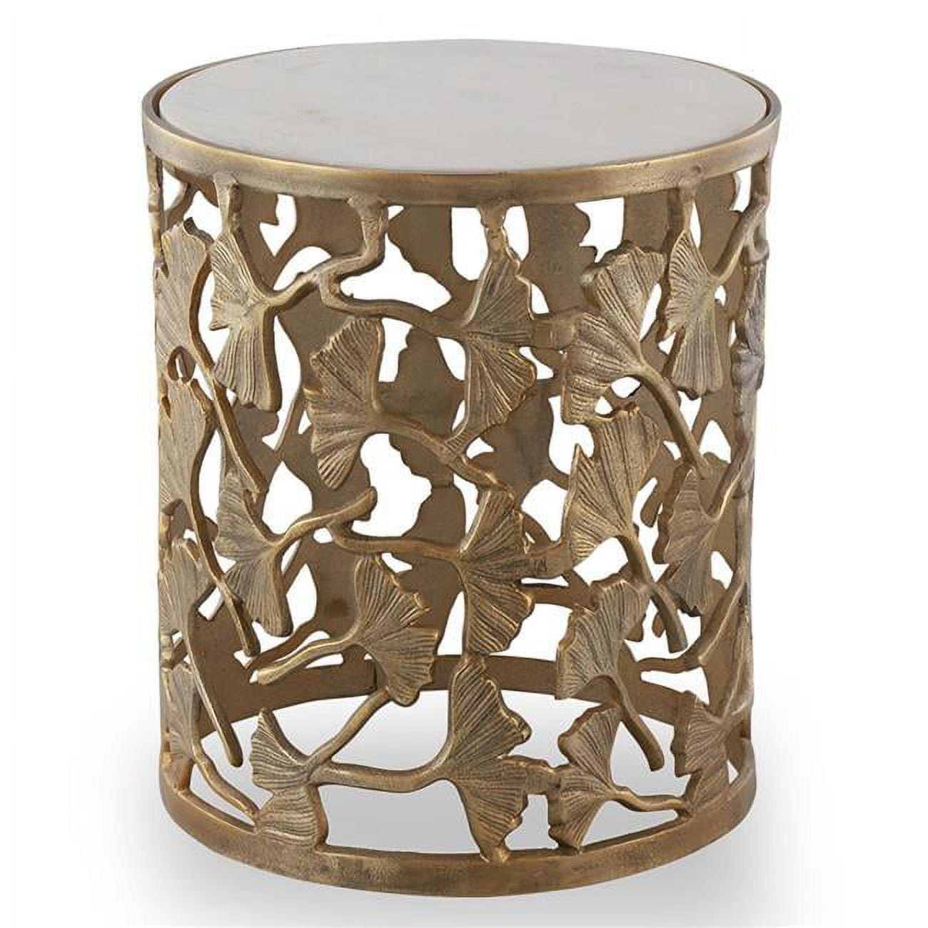 Ginkgo Leaf Antique Gold Metal Garden Stool - Walmart.com