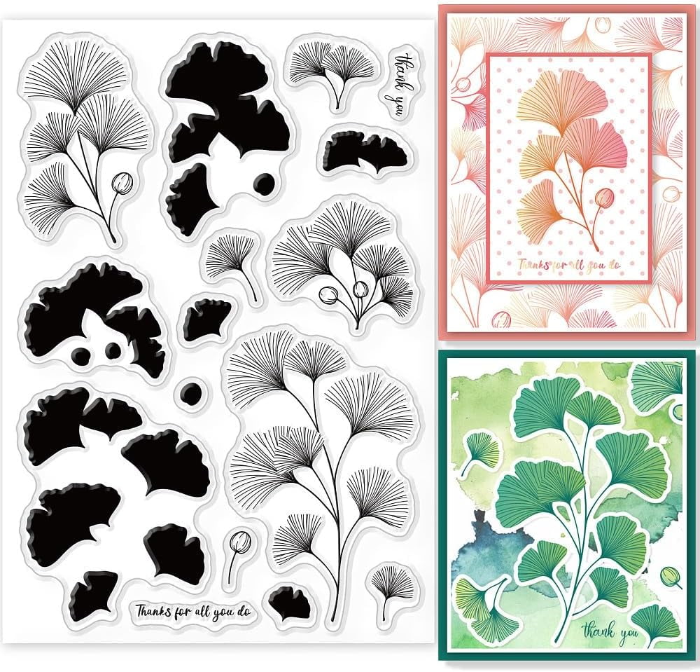 Ginkgo Leaf Clear Stamps Leaves Stamps Plants Transparent Seal Stamps ...