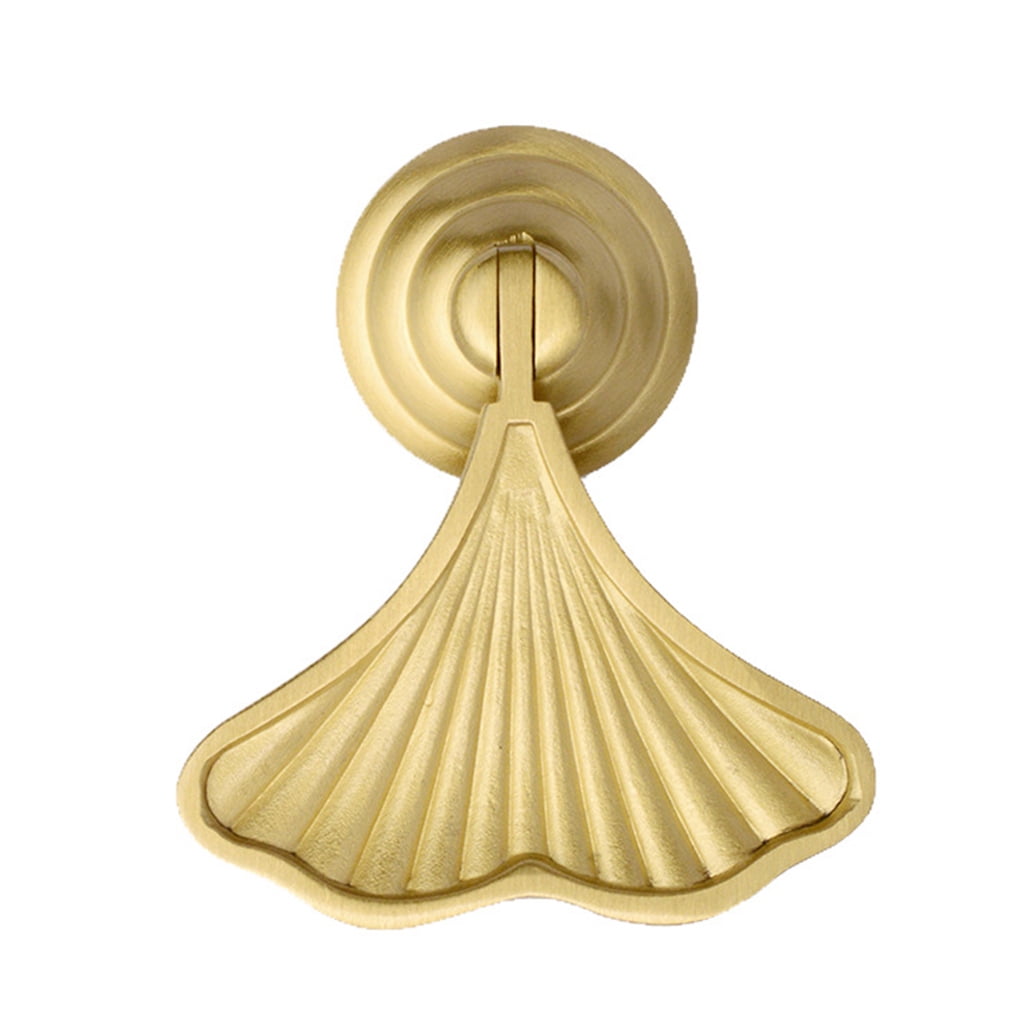 Ginkgo Leaf Shape Cupboard Drawer Knobs Brass Wardrobe Dresser Drop Pull Handle Cabinet Knobs ...