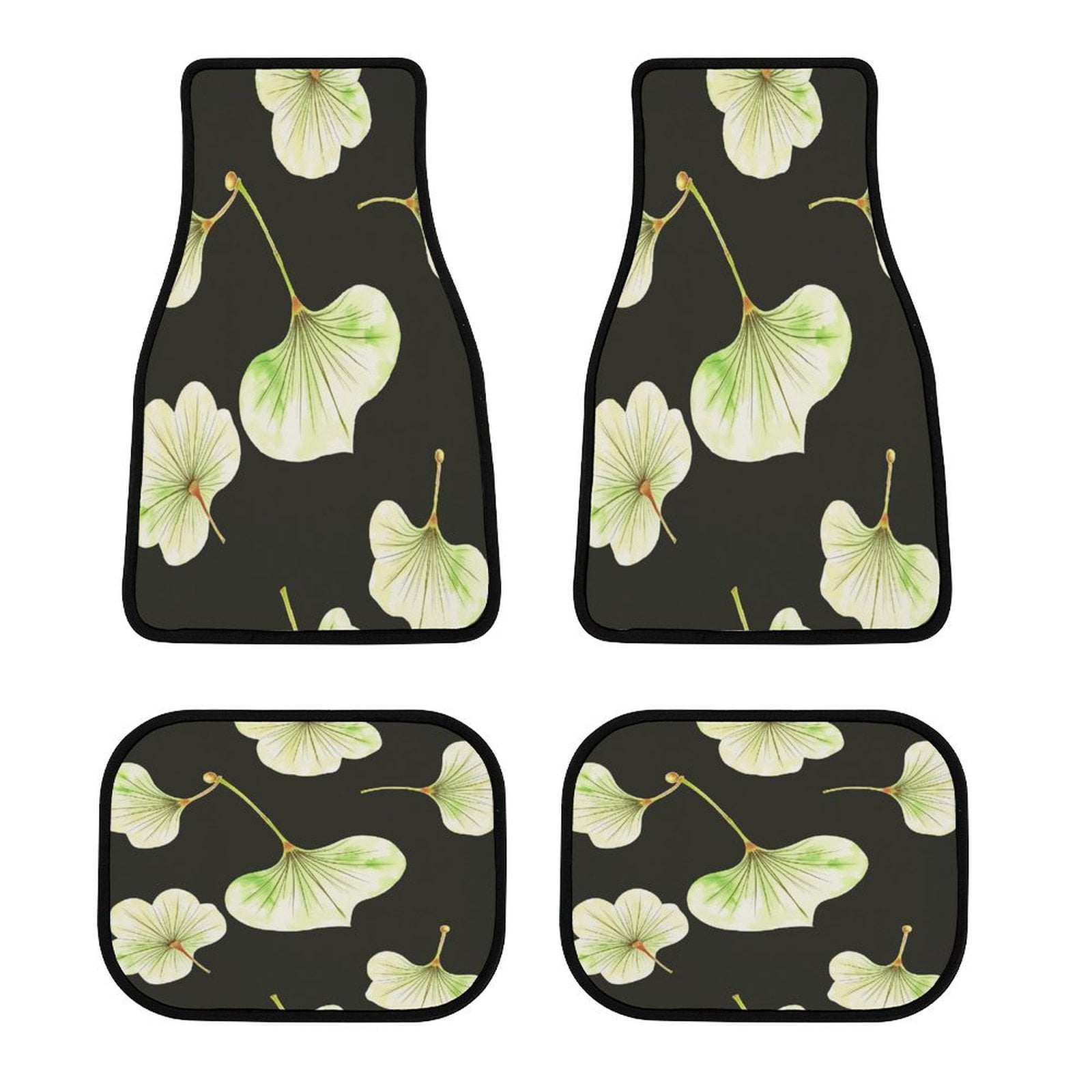 Ginkgo Leaf Sketch And Watercolor Pattern Car Floormat Heavy Duty Front ...