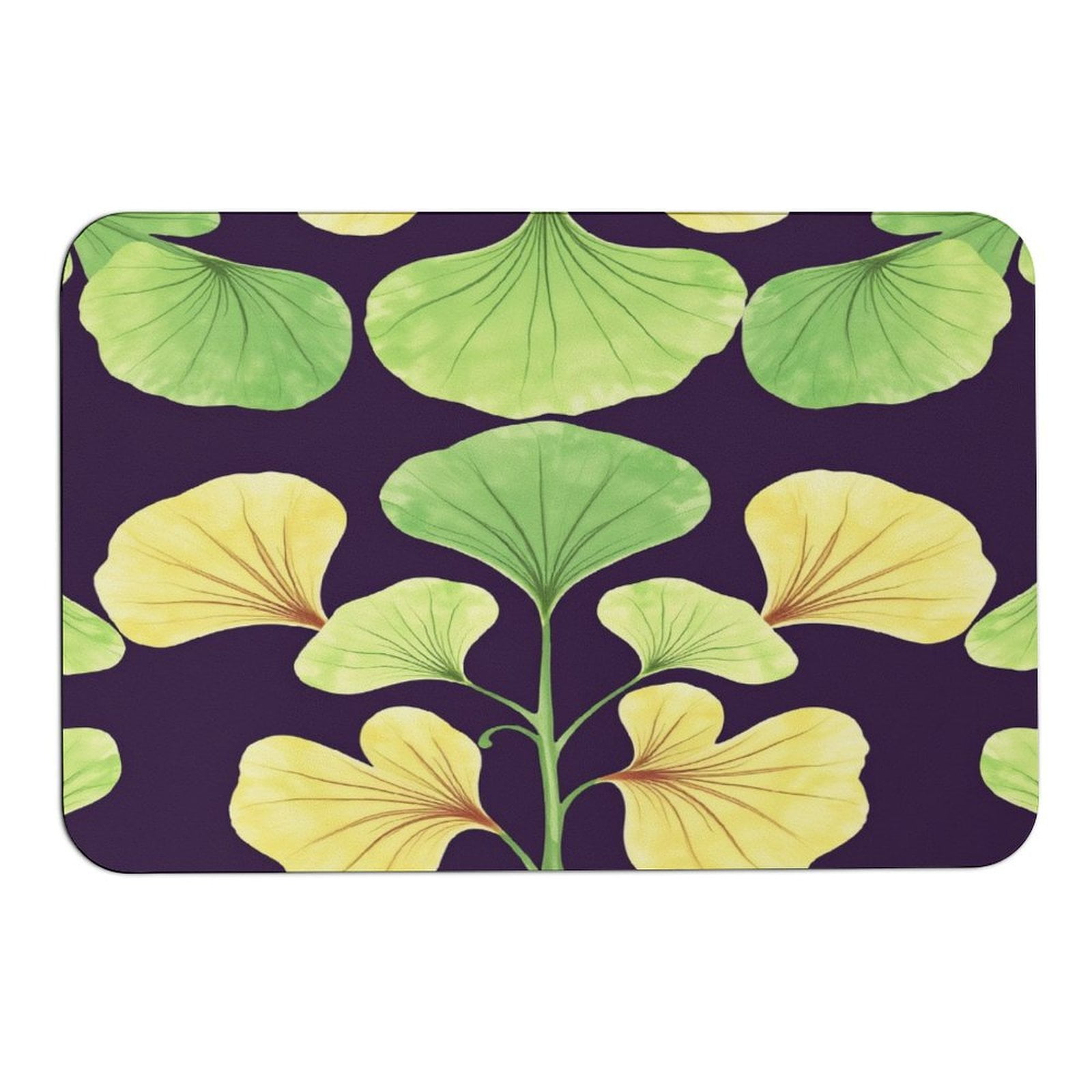 Ginkgo Leaf Sketch And Watercolor Pattern Decorative Anti-slip Absorb ...