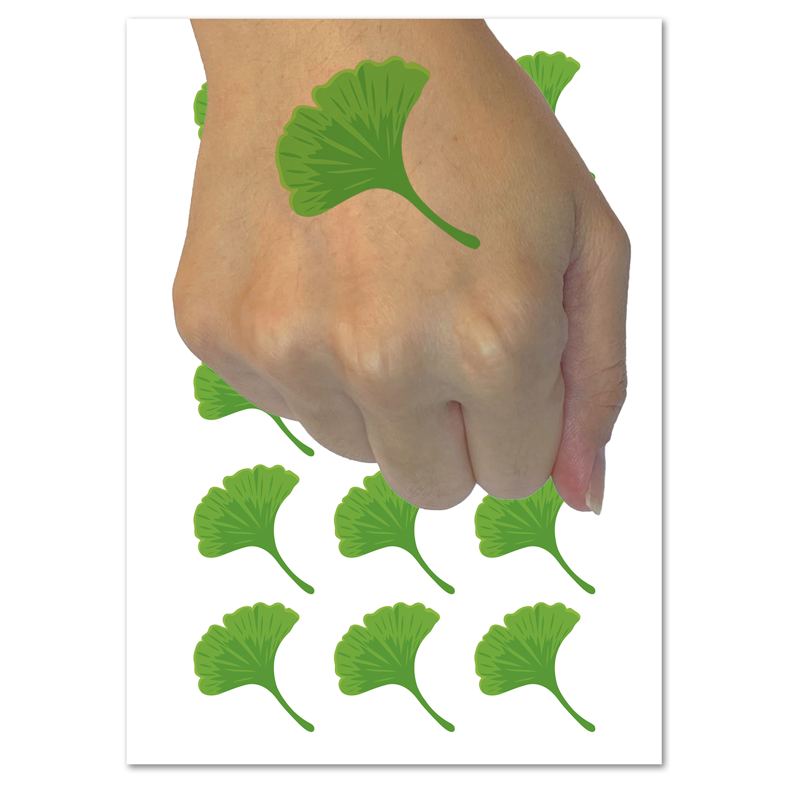 Ginkgo Leaf Solid Water Resistant Temporary Tattoo Set Fake Body Art ...