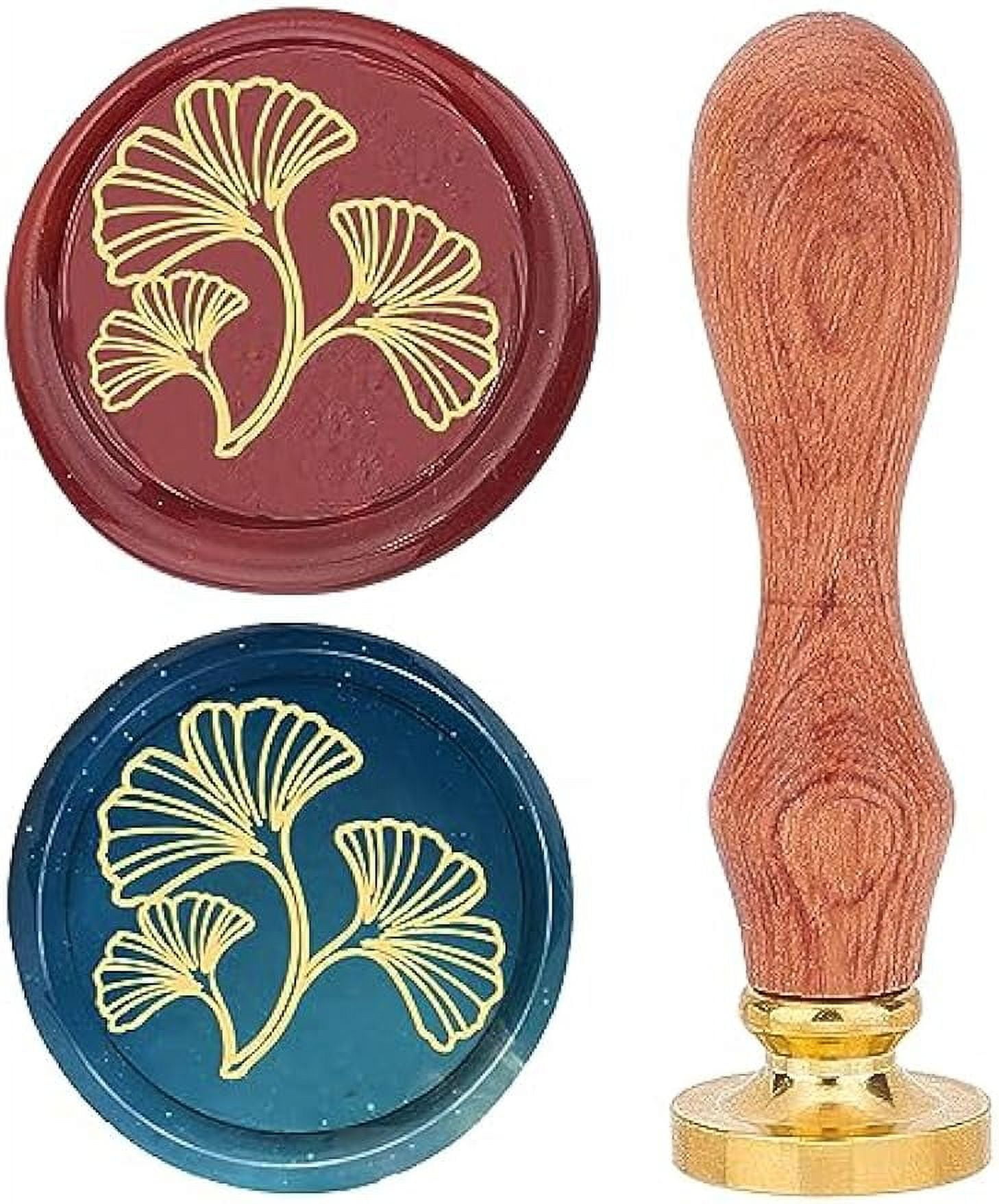 Ginkgo Leaf Wax Seal Stamp 25mm Plant Sealing Wax Stamps Retro Rosewood ...