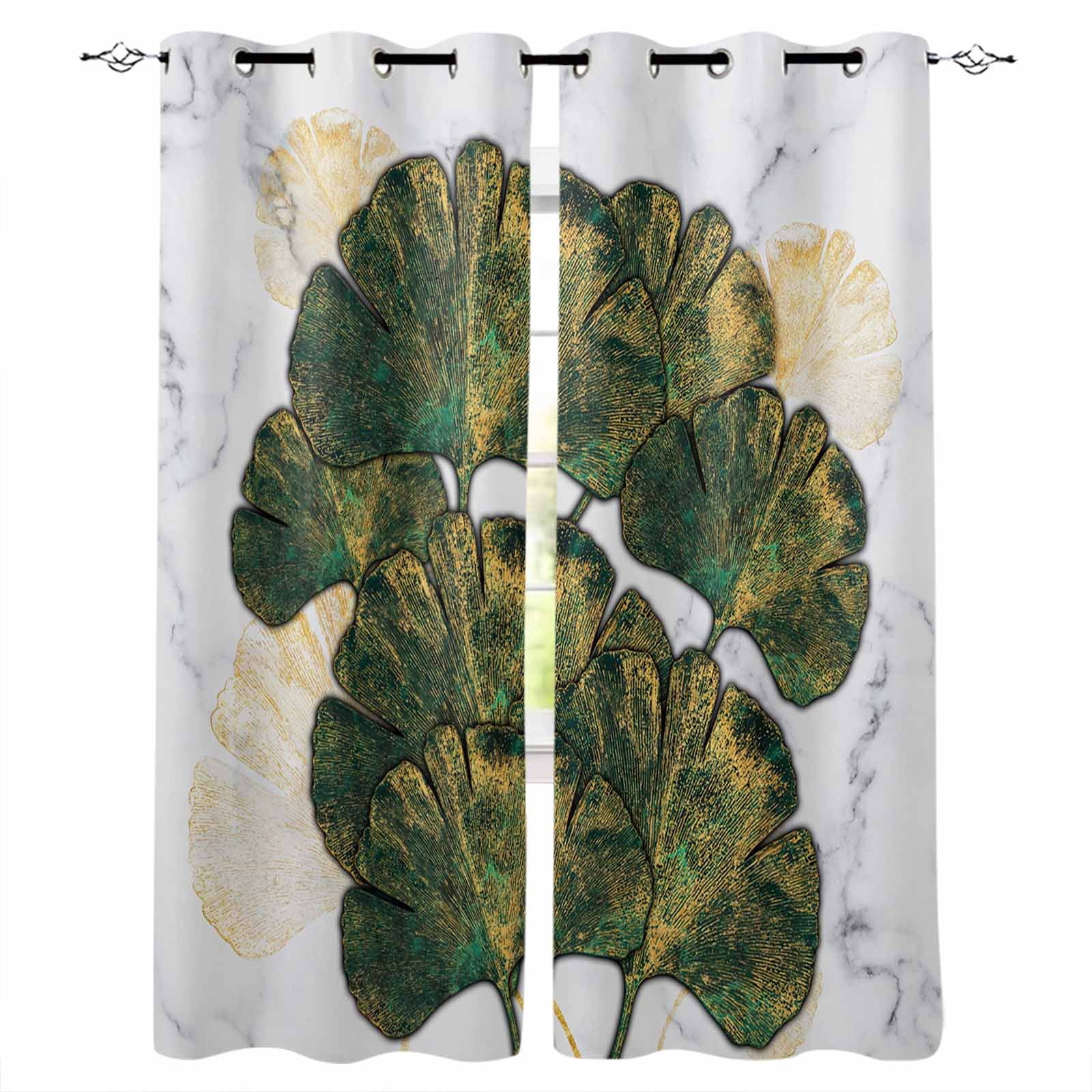 Ginkgo Leaves Blackout Curtains for Bedroom/Living Room, Thermal ...