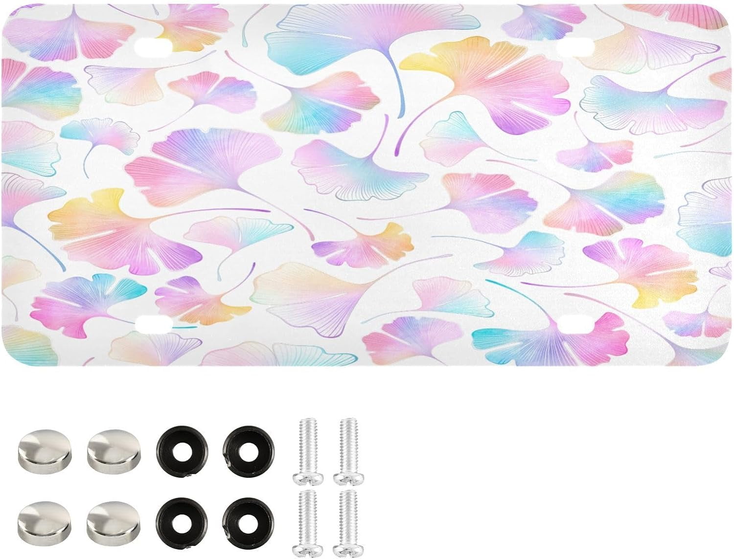 Ginkgo Leaves License Plates Front License Plate Covers Metal Car Tag ...