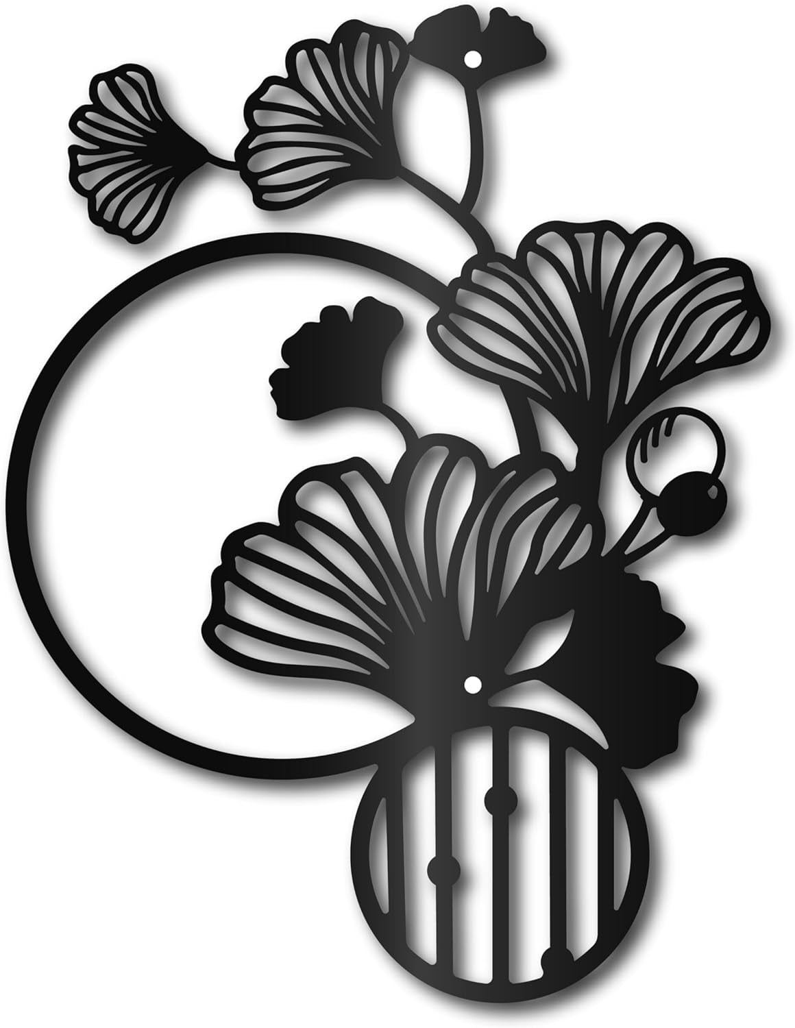 Ginkgo Metal Wall Art Ginkgo Leaf Wall Decoration Black Sculptures Wall ...
