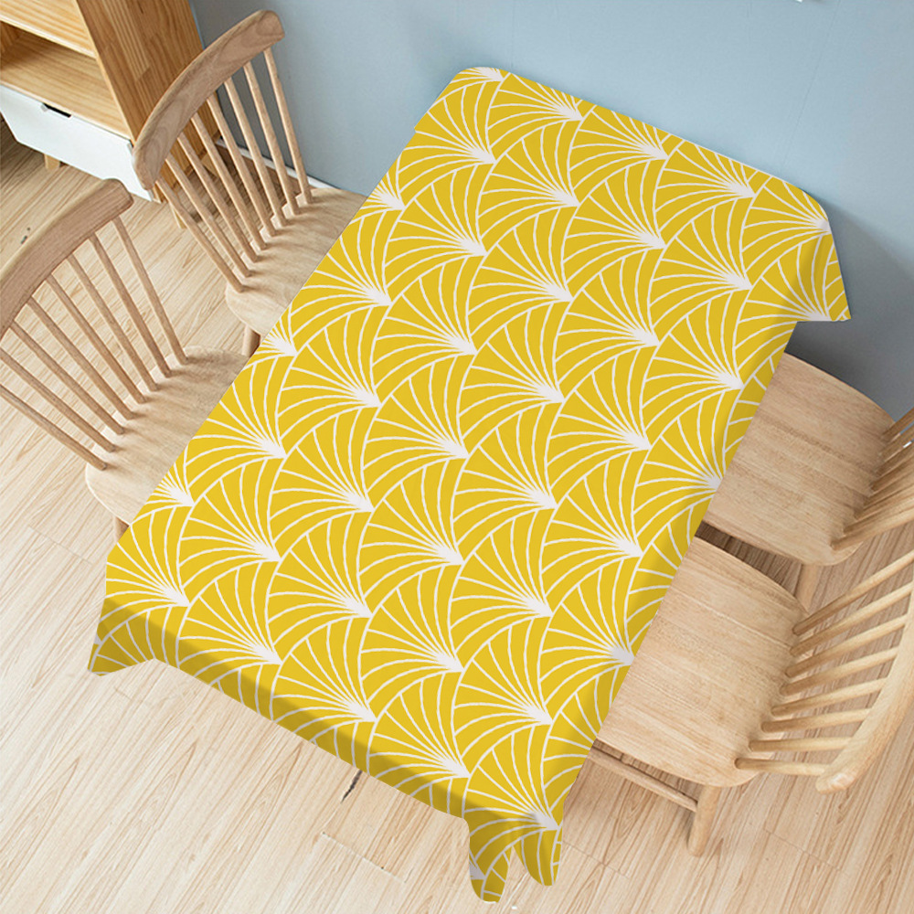 Ginkgo Plant Printed Waterproof Tablecloth for Table Home ration ...