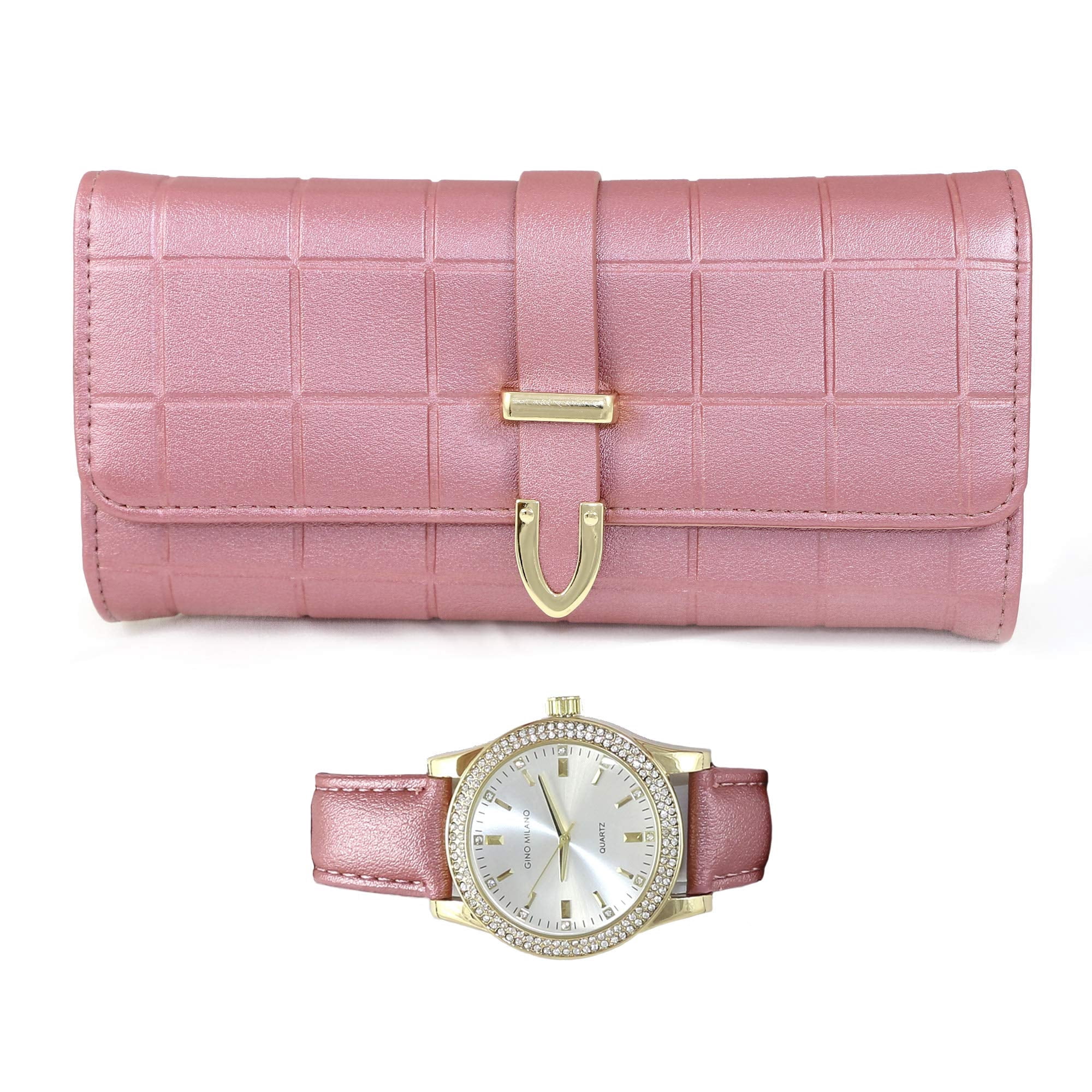 Gino Milano Women's Luxury Watch & Matching Leather Wallet Set ...