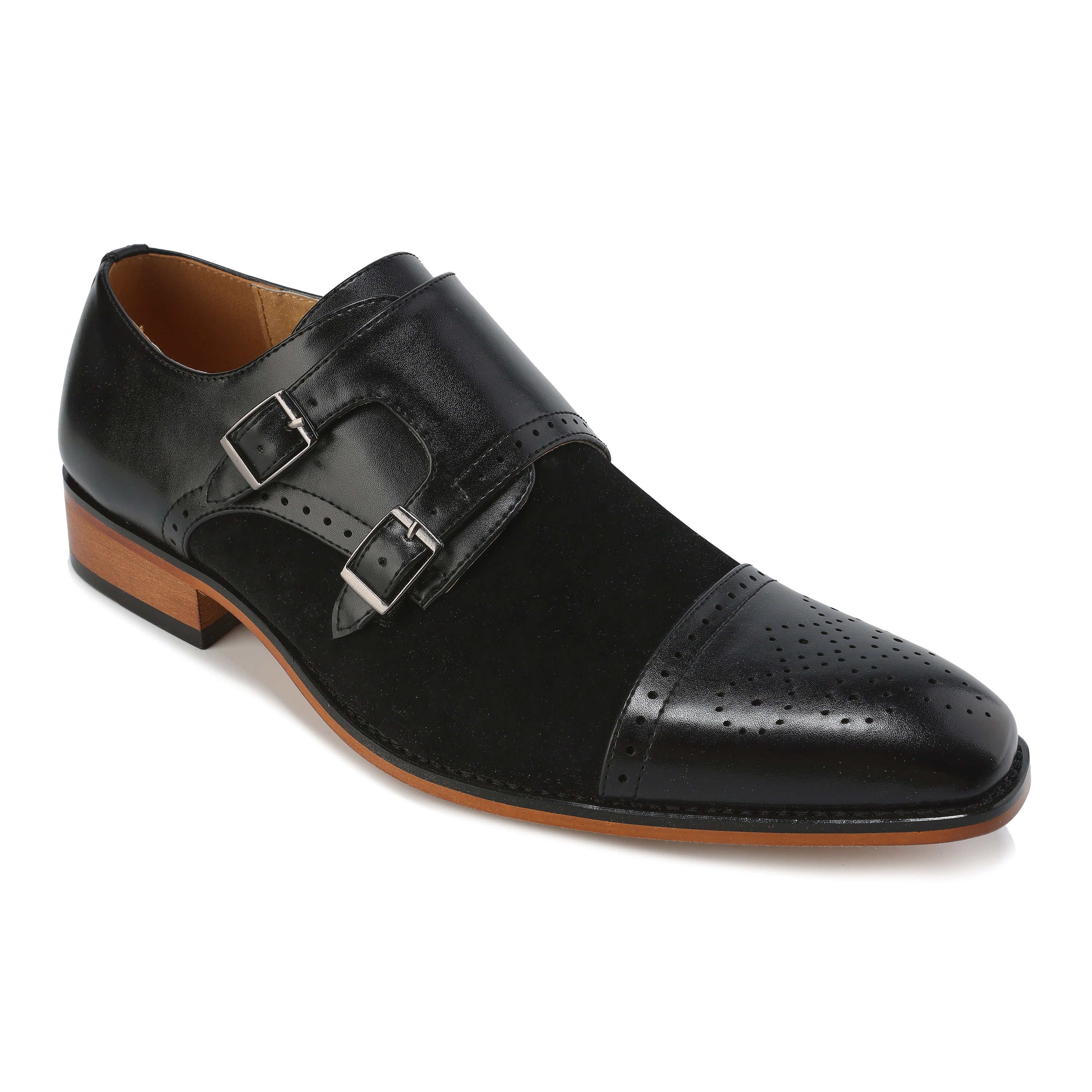 Gino Vitale Men's Double Monk Strap Two-Tone Loafer - Walmart.com