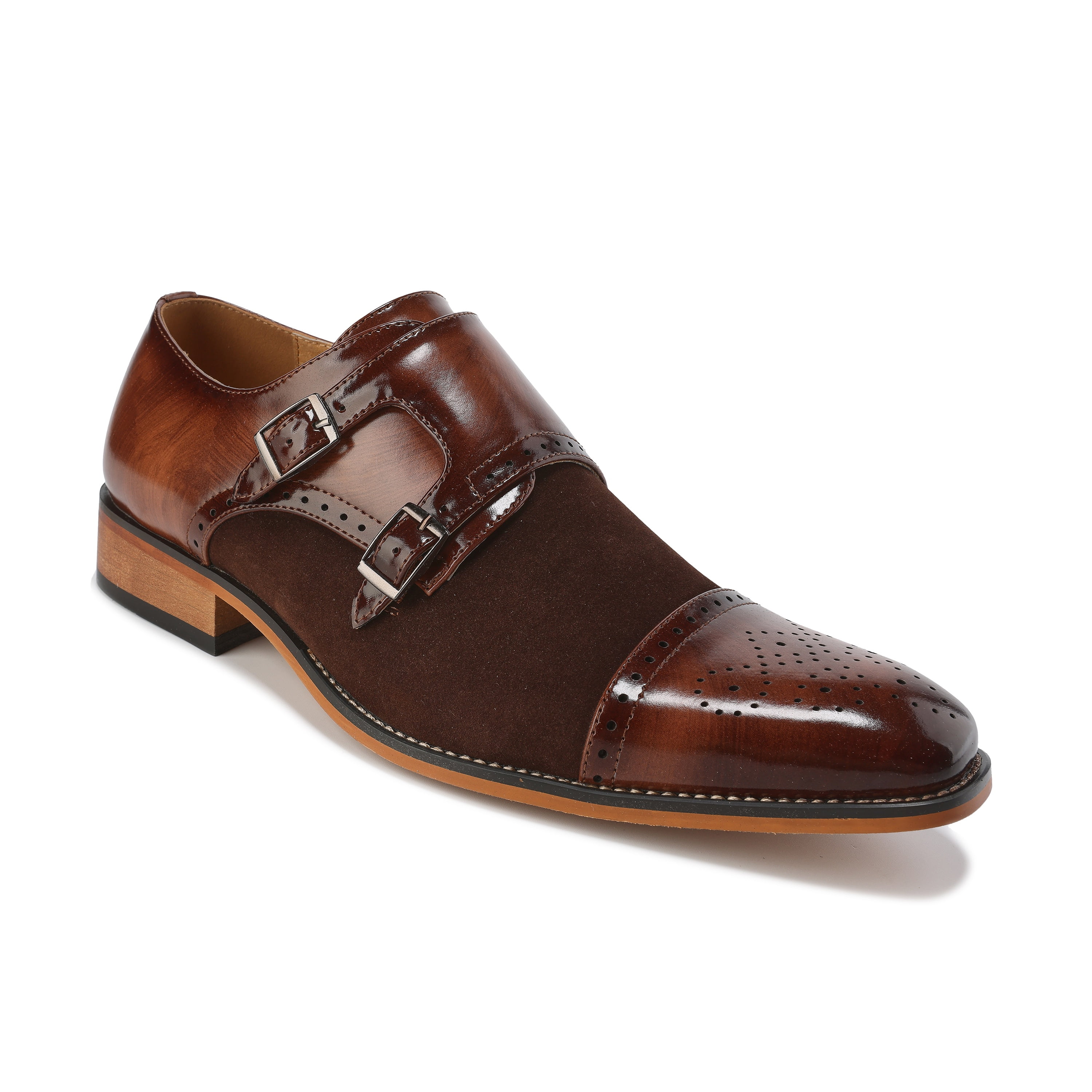 Gino Vitale Men's Double Monk Strap Two-Tone Loafer - Walmart.com