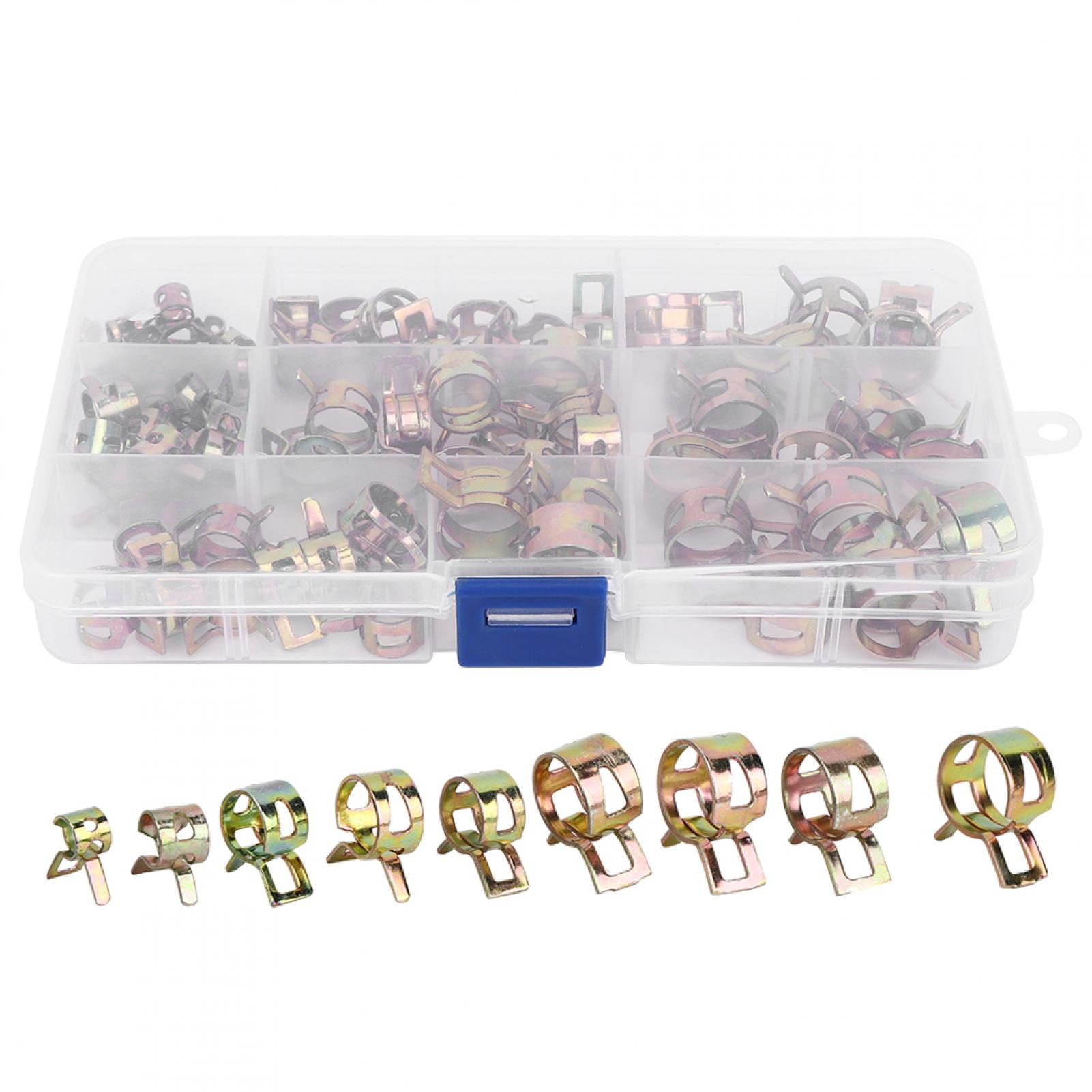 Ginorgee Hose Clamp - 80pcs Galvanized Hose Clamps Spring Clip 6-15mm ...