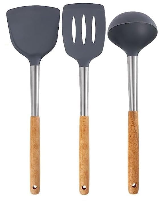 Ginoya Brothers Cooking Spatulas and Spoons 3 Pack Heat Resistant ...