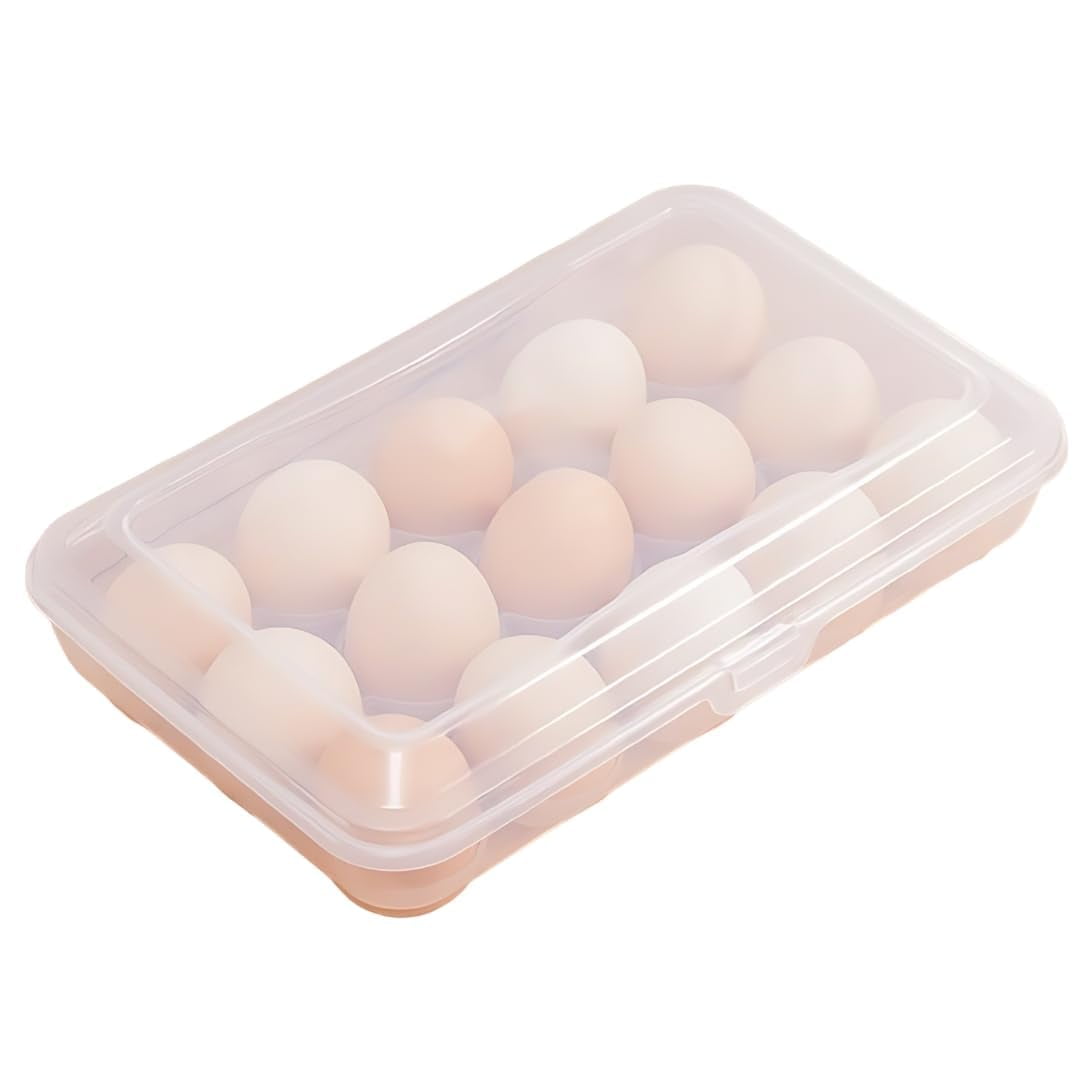 Ginoya Brothers Egg Holder Plastic for Refrigerator Stackable Egg Storage Trays With Lid Plastic ...