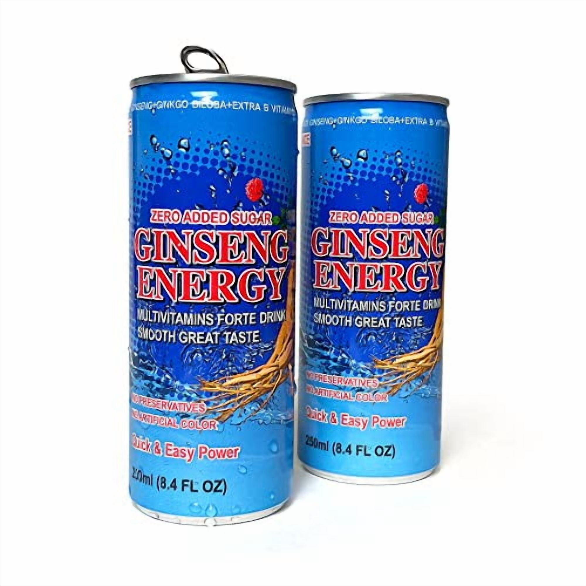 Ginseng Energy Drink, Zero Added Sugar, 8.4 Fl Oz (24 Cans Per Pack ...