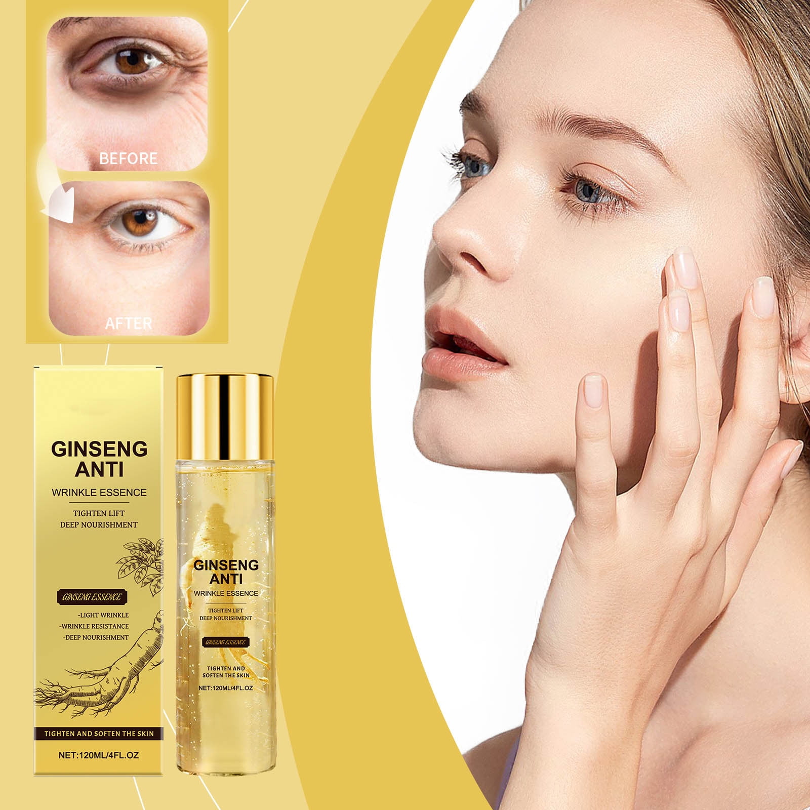 Ginseng Essence, Anti-Wrinkle Firming Face Serum, 120ml Large Capacity ...