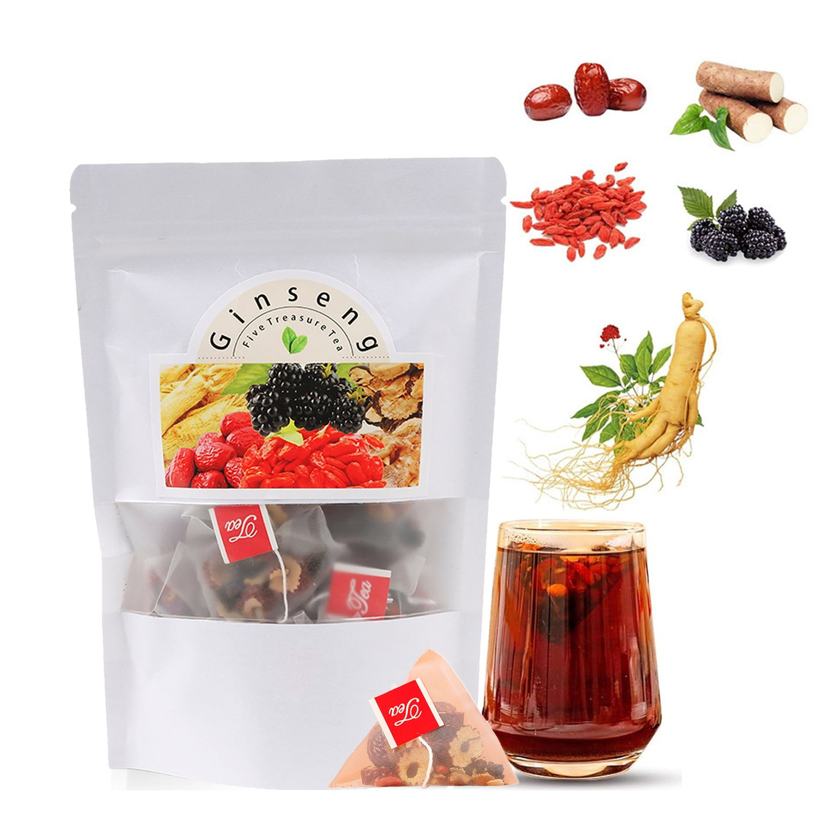 Ginseng Five Tea For Fatigue Energy And Back Alleviation Perfect For ...