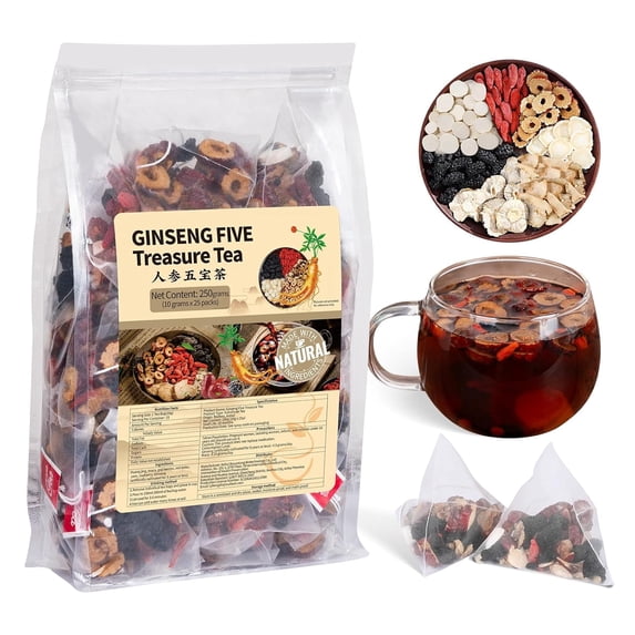 MindyLLL Ginseng Five Treasure Tea, 25 Bags, Herbal Blend - Walmart.com