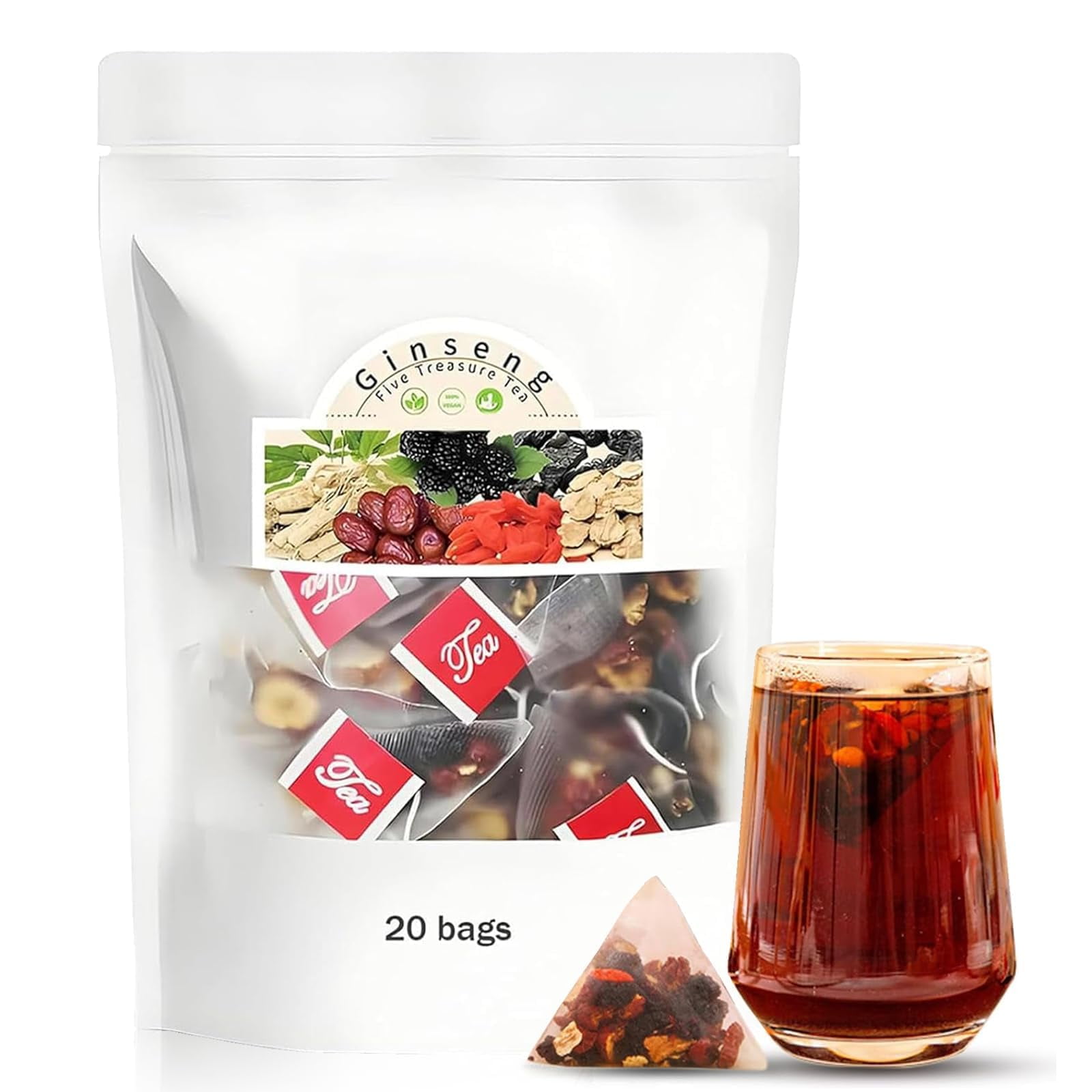 Ginseng Five Treasures Tea, Ginseng Six Treasure Tea, Individually ...