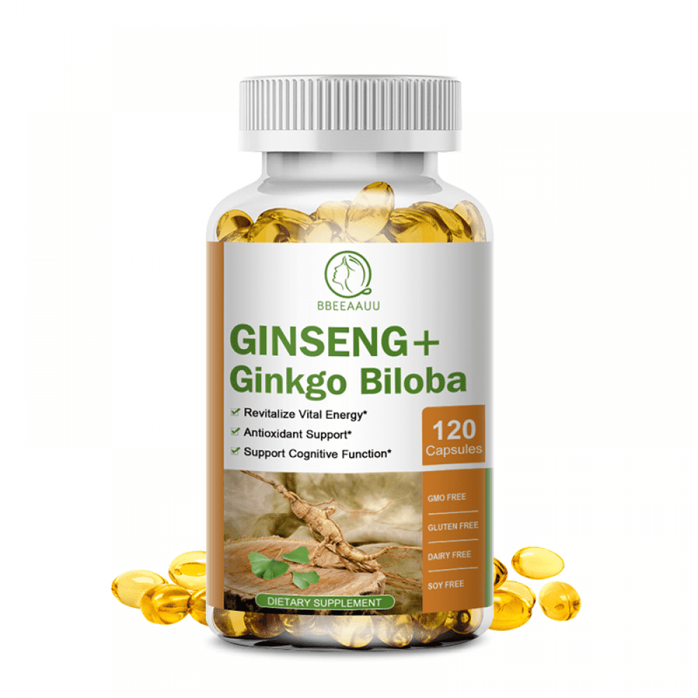 Ginseng + Ginkgo Biloba, Ginseng Root Extract Powder 1000mg (10% ...