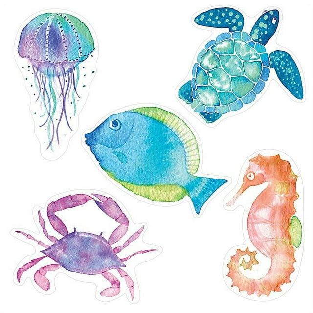 Ginsey Aqua Touch Sea Life Adhesive Non-Slip Safety Treads Tub Threads ...