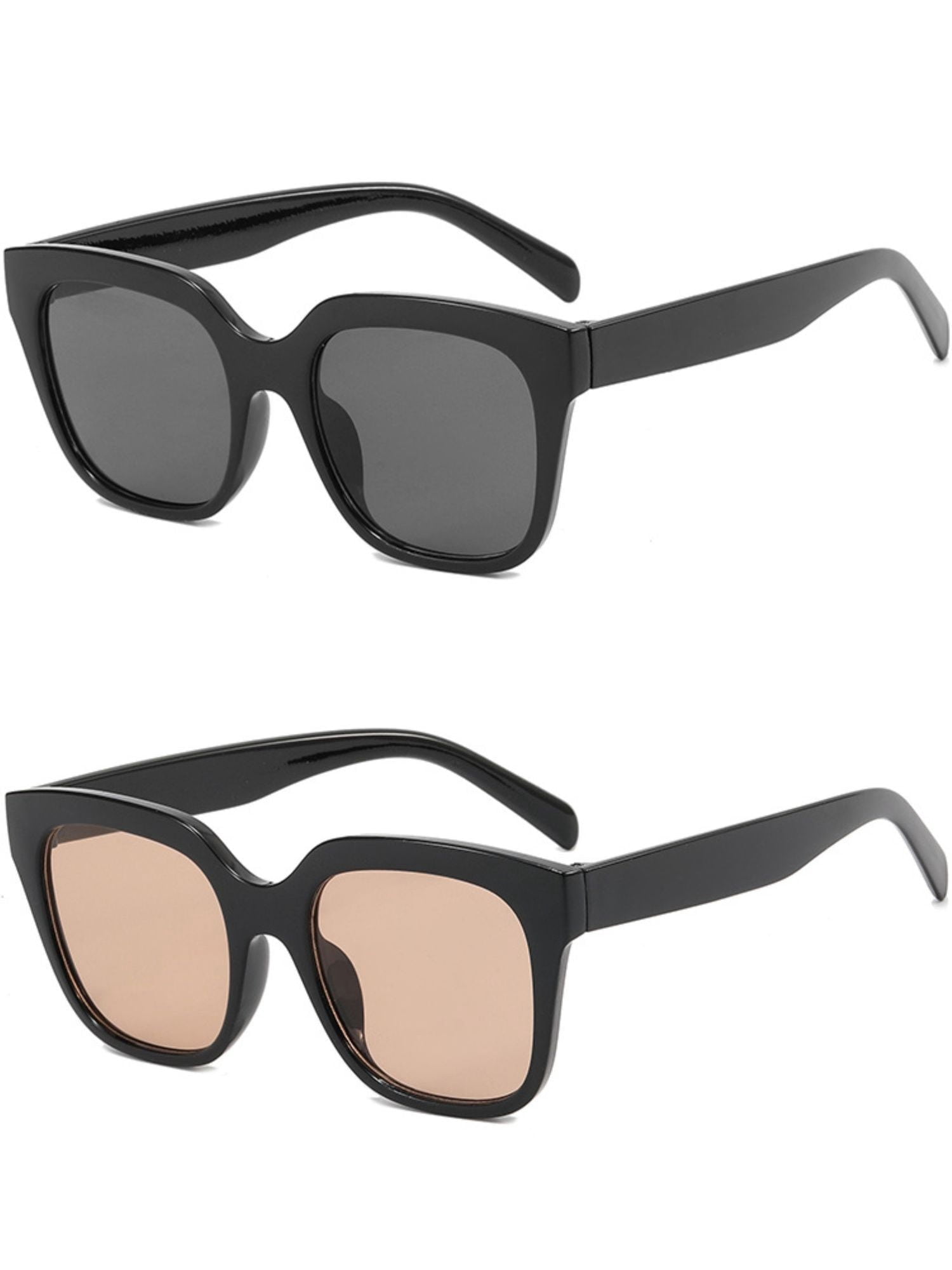 Ginsiom 2 Packs Trendy Square Sunglasses for Women Outdoor Fashion Sun ...