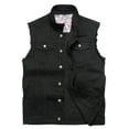 Ginsiom Mens Retro Denim Vest Sleeveless Slim Fit Ripped Distressed ...