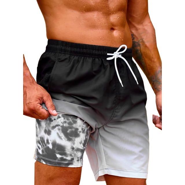 Ginsiom Mens Swim Trunks with Mesh Lining Quick Dry Board Shorts Beach ...